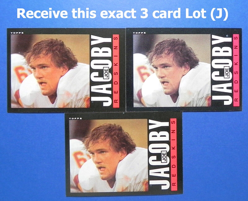 Joe Jacoby 1985 Topps Exact 3 Card Lot (J) #183 | eBay