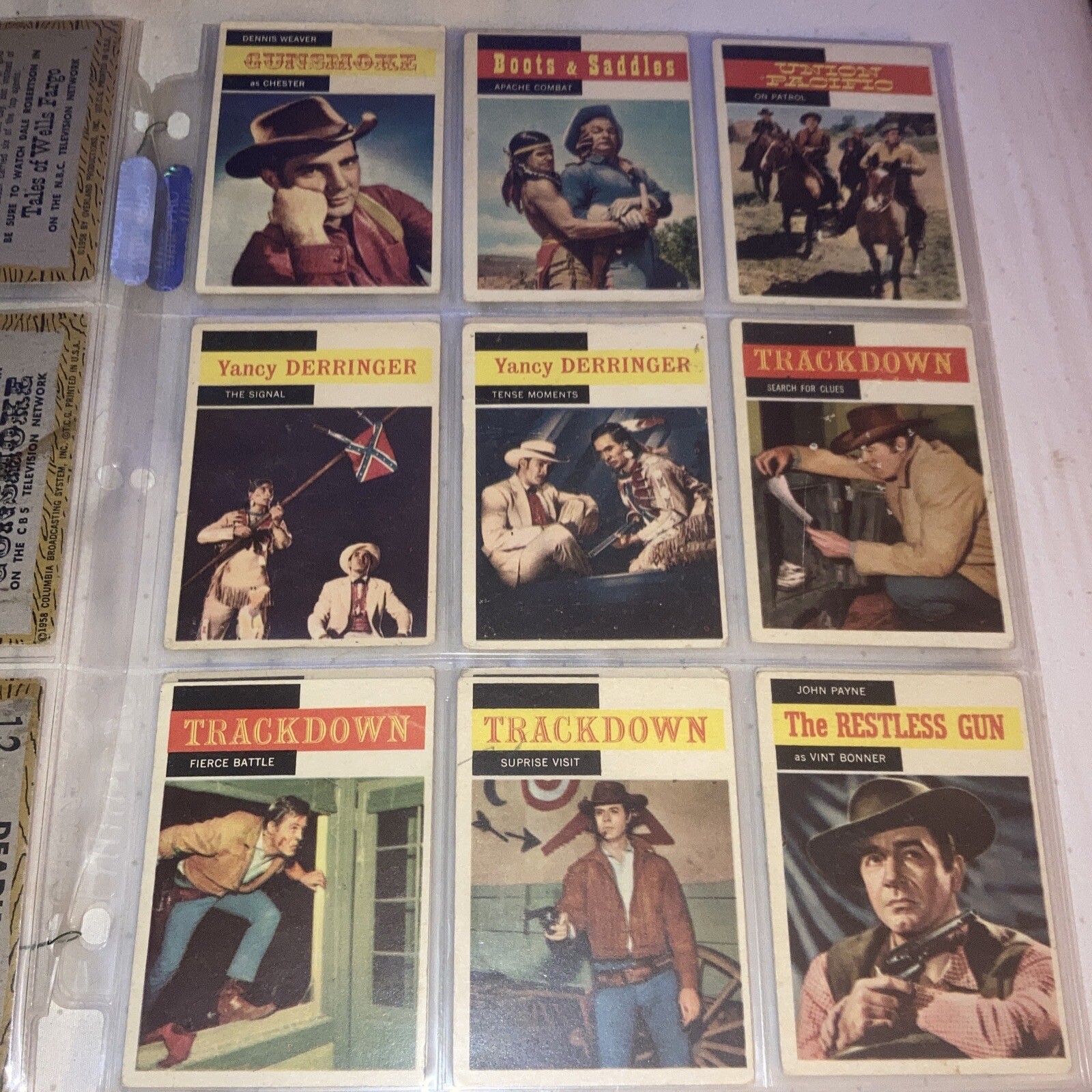 Vintage TV WESTERN CARDS Lot Of 27 Topps 1958 - GUNSMOKE Have Gun Will ...