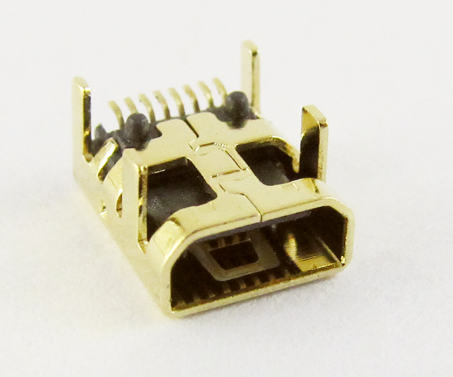 1pc Gold B Type Mini 8pin USB Female Jack SMT Socket Connector for ...