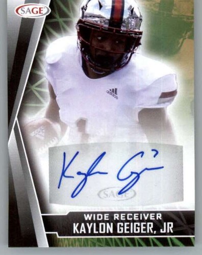 2022 Sage High Series Autographs Black #A-KG Kaylon Geiger RC Rookie ...