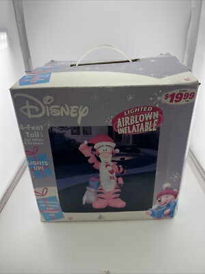 Disney Airblown Inflatable Tigger 4 Ft Christmas Lights Up Gemmy 2004 ...