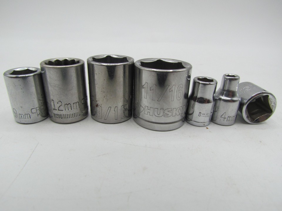Craftsman & Husky Mixed Lot of 6 sockets and 1 adapter SEE PICTURES | eBay