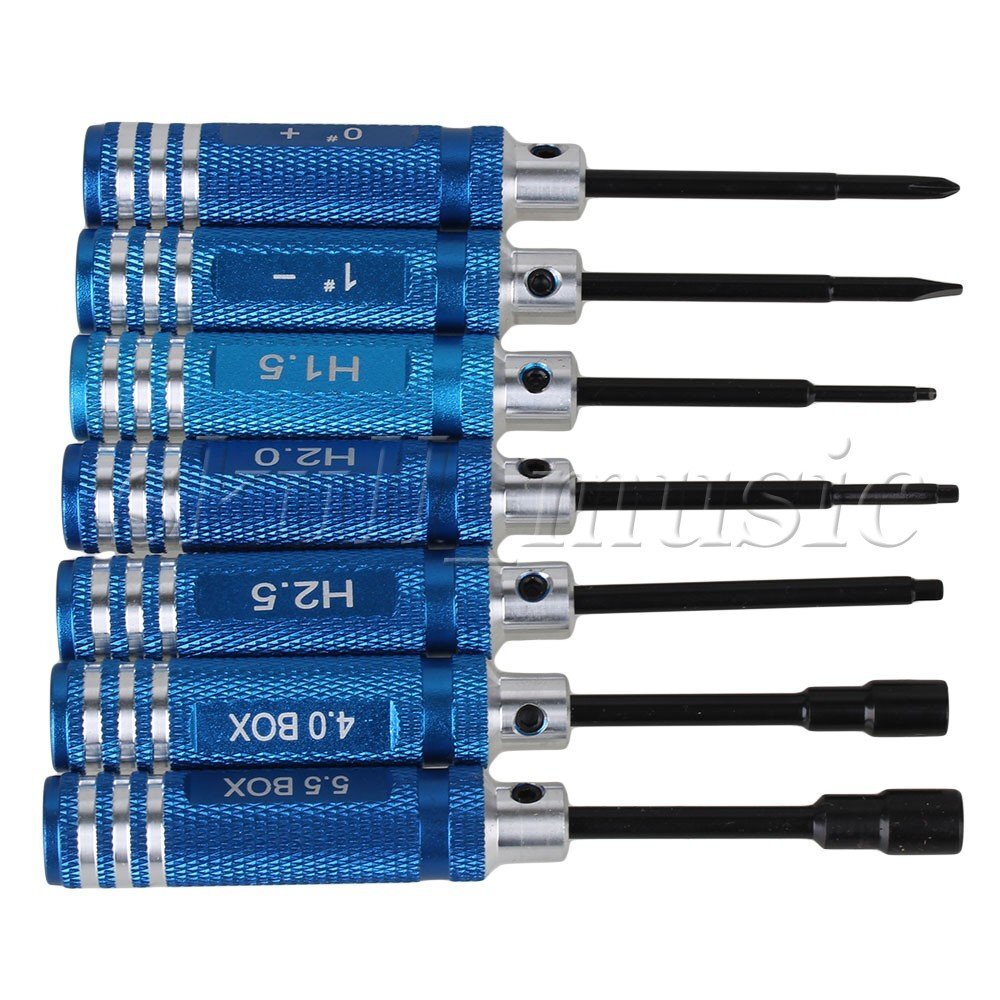 Blue T10003 Aluminum Hex Screwdrivers Key Driver for RC Car 7 in One ...