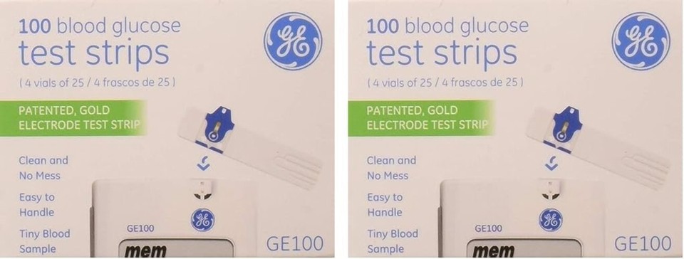 Accurate 100 Count GE100 Test Strips Pack of 2 - Ideal for Blood ...