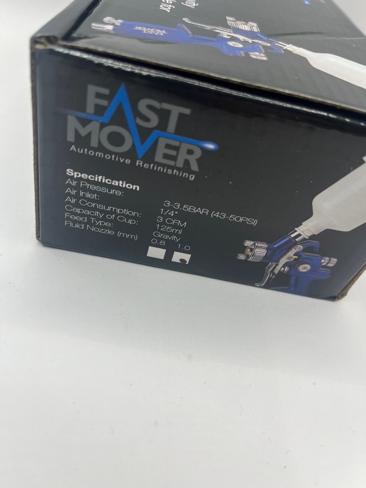 Fast Mover Mini 1.0mm Tip Jet HVLP Spray Gun Part Number: FMT3600 BLUE ...