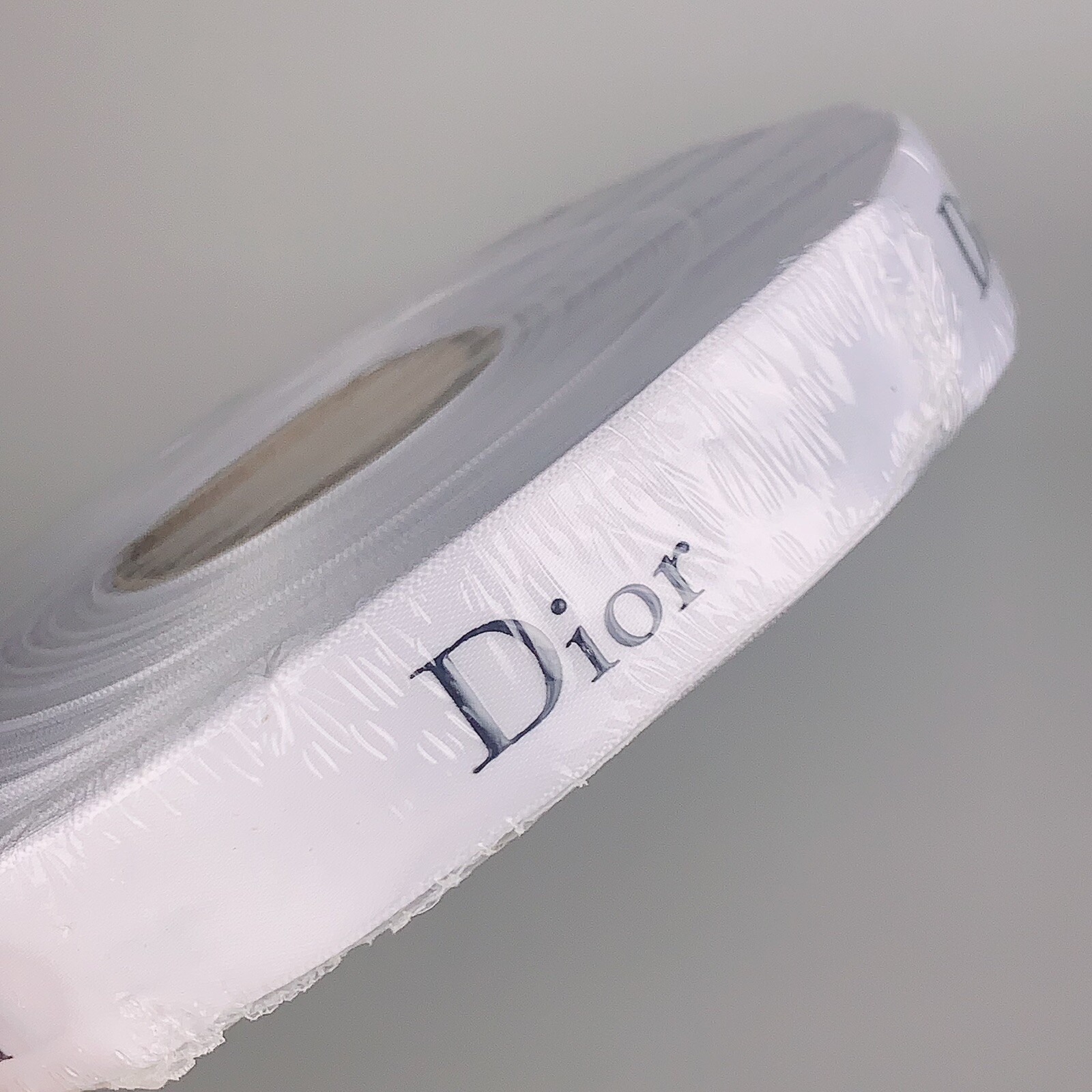 1 Yard of DIOR Holiday Ribbon White Satin w/Grey Logo SOLD BY YARD ...