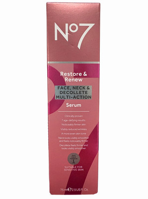 No7 Restore and Renew Face, Neck & Decollete Multi Action Serum 75ml ...
