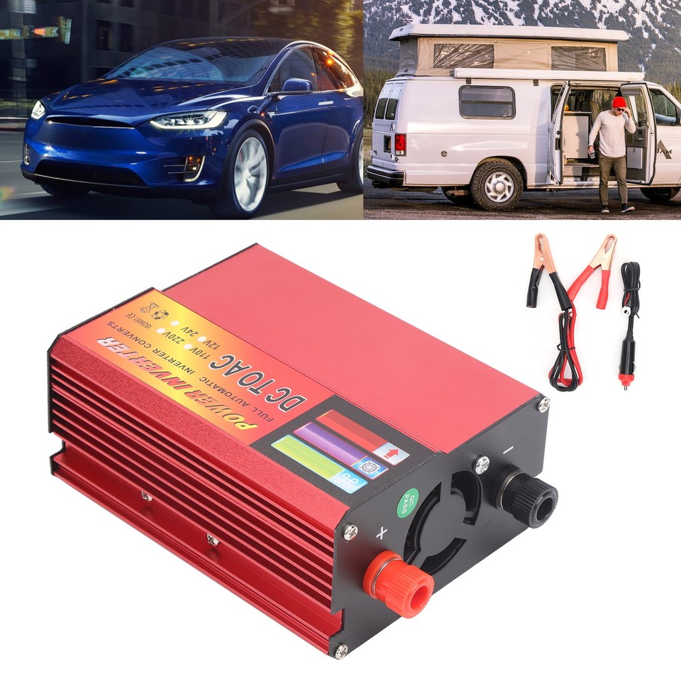 600W Car Power Inverter 12V DC To 110V AC Converter Modified Sine Wave ...