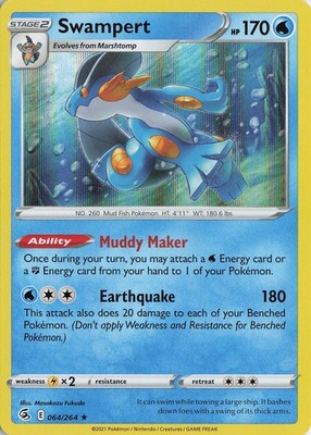 Swampert Holo Rare – SWSH08: Fusion Strike #064/264 Pokémon TCG | eBay