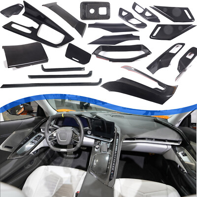 Real Carbon Fiber Interior Trim Cover For C8 Corvette Stingray Z51 Z06 ...