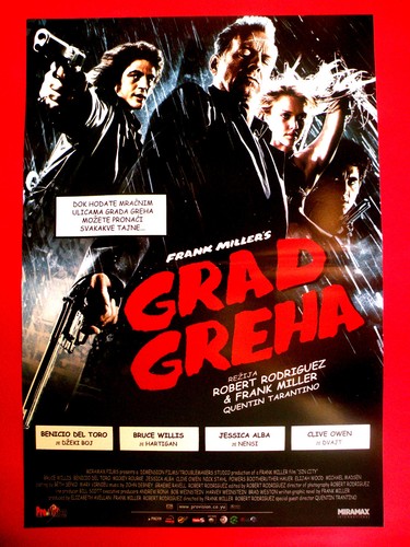 SIN CITY 2005 DEL TORO WILLIS ALBA OWEN ROURKE RARE EXYU MOVIE POSTER ...