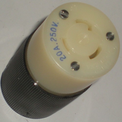 ELECTRICAL 20A 250V HBL 2323 HUBBELL L6-20R CONNECTOR BODY TWIST LOCK ...