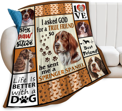 Springer Spaniel Dog Blanket Springer Spaniel Gifts and Decor Cute Dog ...