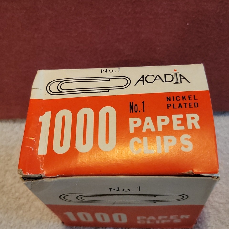 ACADIA Paper Clips Nickel Plated Finish No. 1 Silver 1000 Paper Clips ...