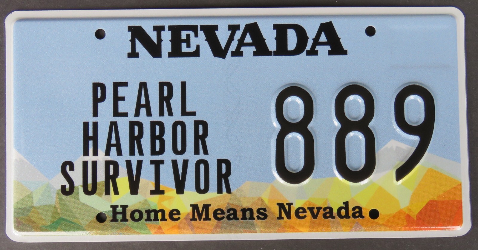 NEVADA PEARL HARBOR SURVIVOR / VETERAN specialty license plate 2020 889 ...