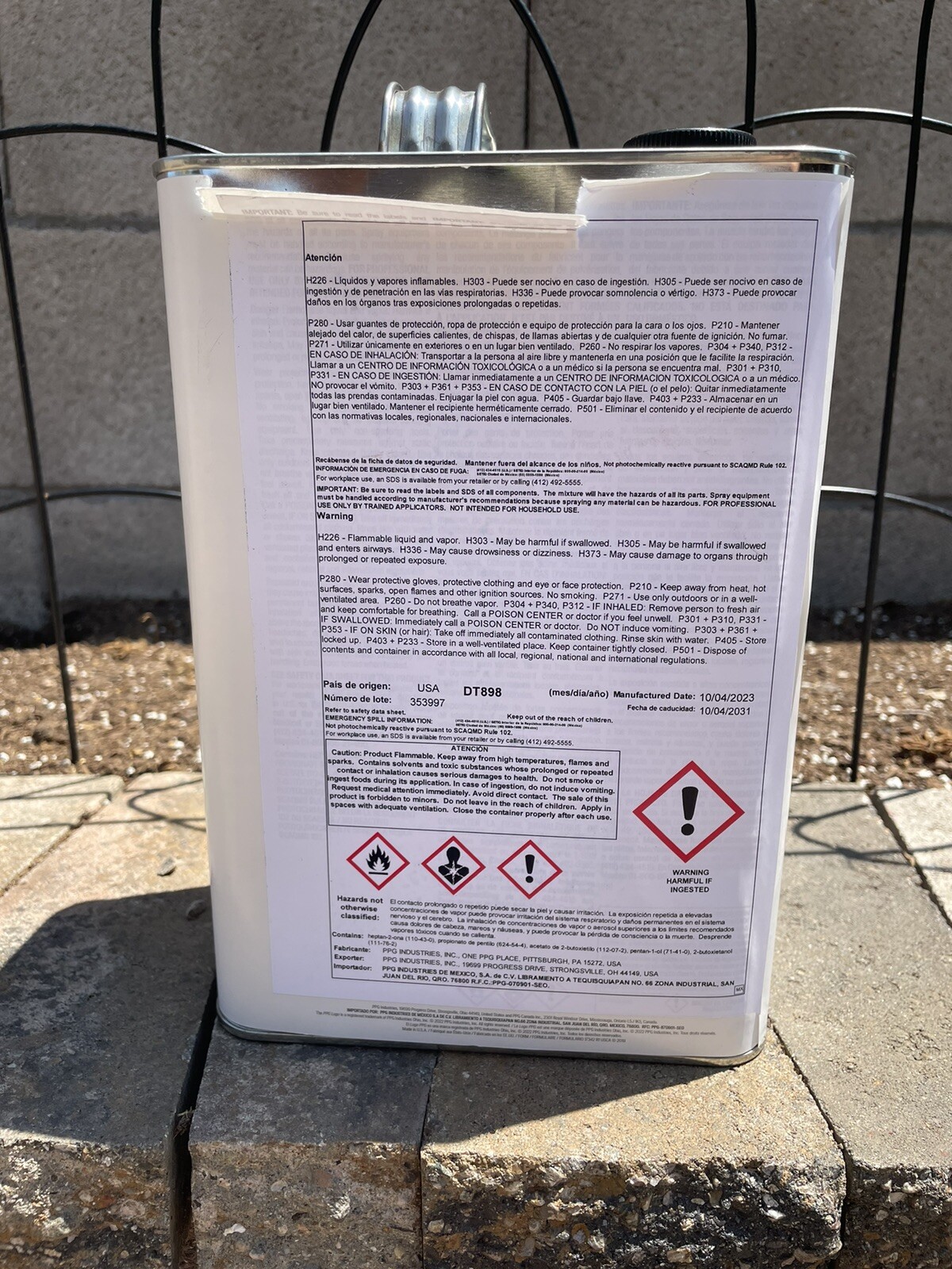 PPG Refinishing Deltron Reducer Gallon DT898 Very Hot Temperature ...