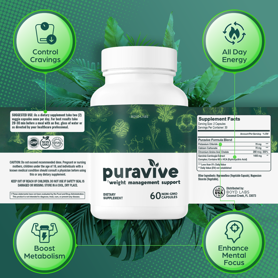 Puravive Weight Loss Supplement - Official Formula - 60 Capsules - New ...