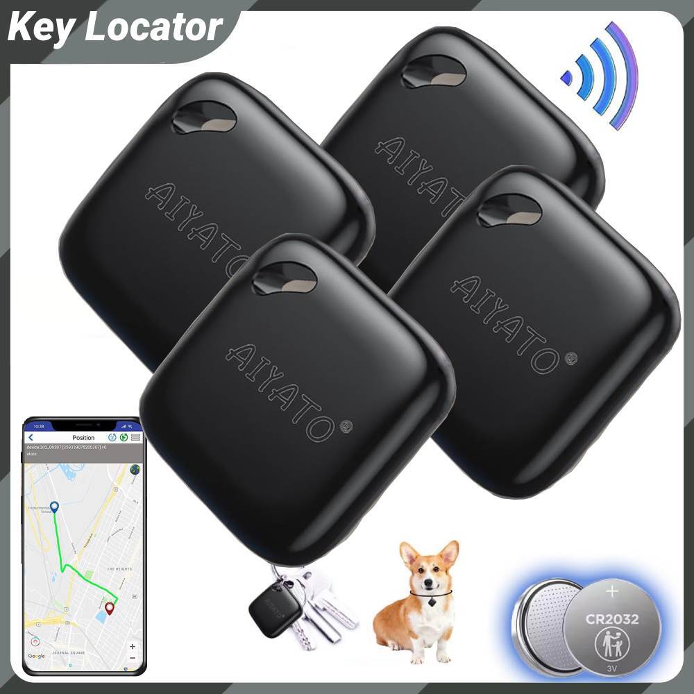 AIYATO GPS Locator Tracker Alarm Key Finder Pet Tag Wireless Bluetooth ...