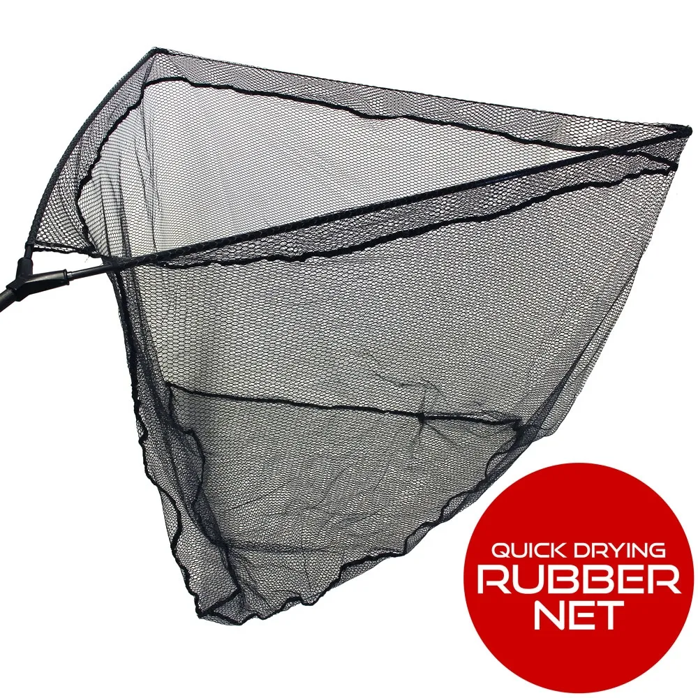 NGT 42" Inch Rubber Landing Net Carp Pike Fishing Rubberised Mesh Quick ...