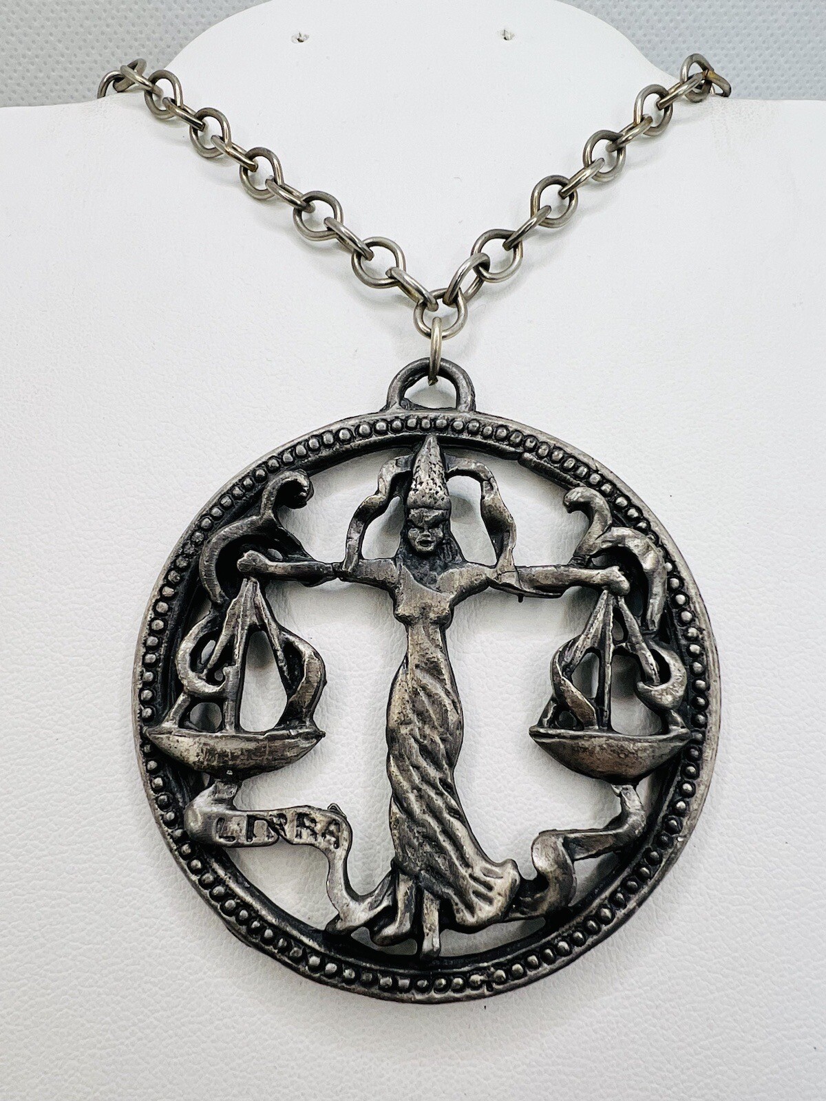 Vintage 1960s Venus Zodiac Astrology Pendant Pewter… - Gem