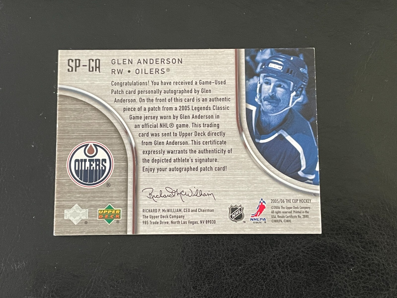 2005-06 The Cup Glenn Anderson 3 Color GU Patch Auto Autograph /75 RARE ...