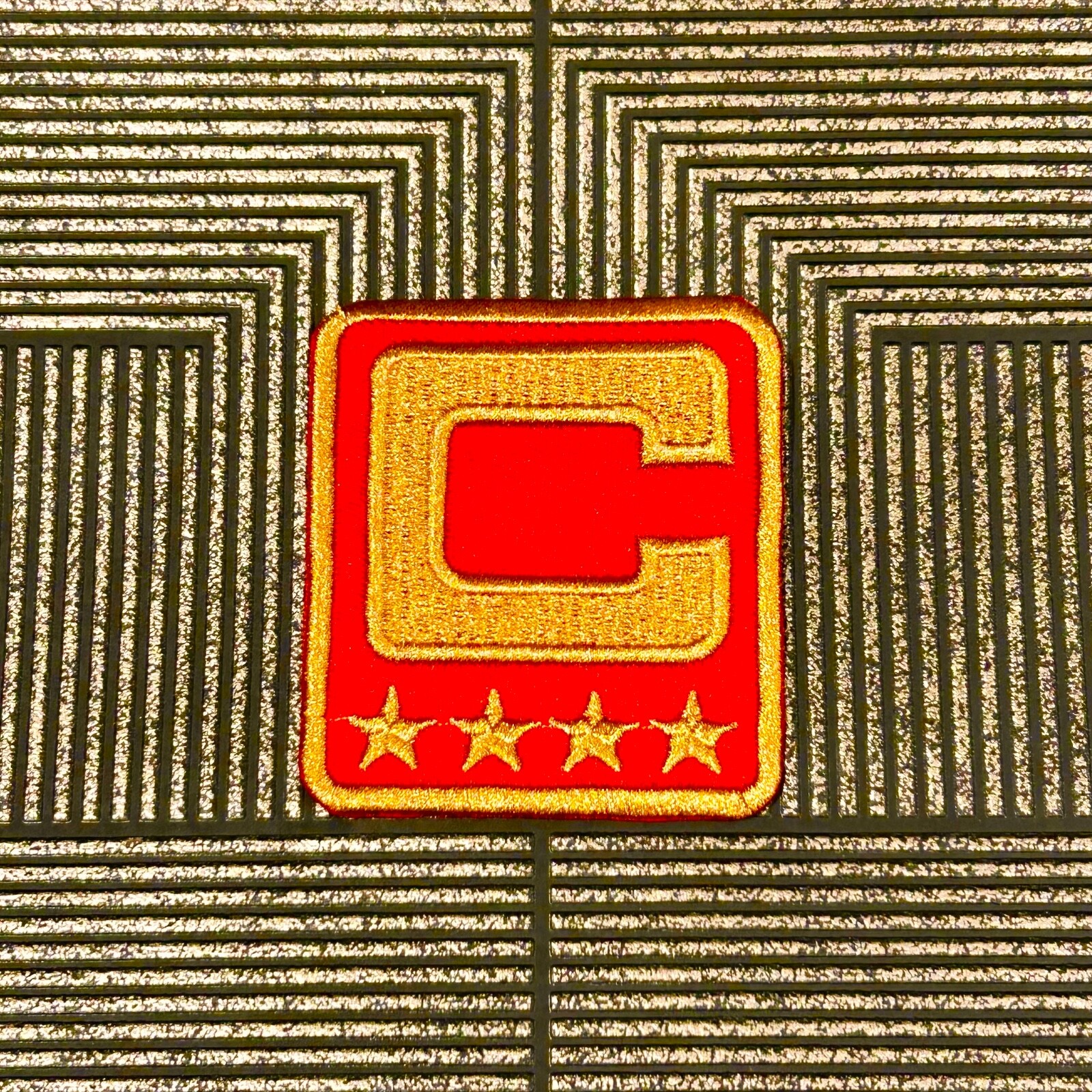 Captain Patch Sports NFL style American Football Gold on Red - Iron/Sew ...