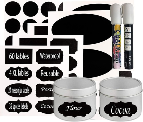 Chalkboard Jar Labels for Canning Mason Jars Premium Reusable Stickers ...