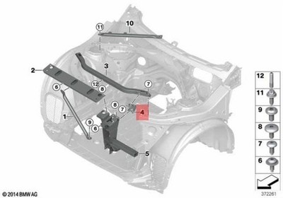 Genuine BMW F25 F26 SAC Adapter plate Body Reinforcement Left OEM ...