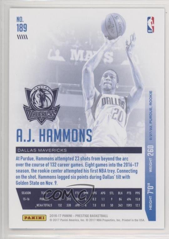 2016-17 Panini Prestige Rookies Horizon AJ Hammons #189 Rookie RC | eBay