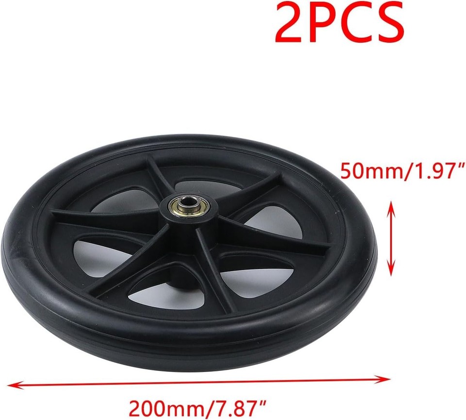 "2 PCS Walker Wheels Replacement Drive Walker Replacement Parts Black 7 ...