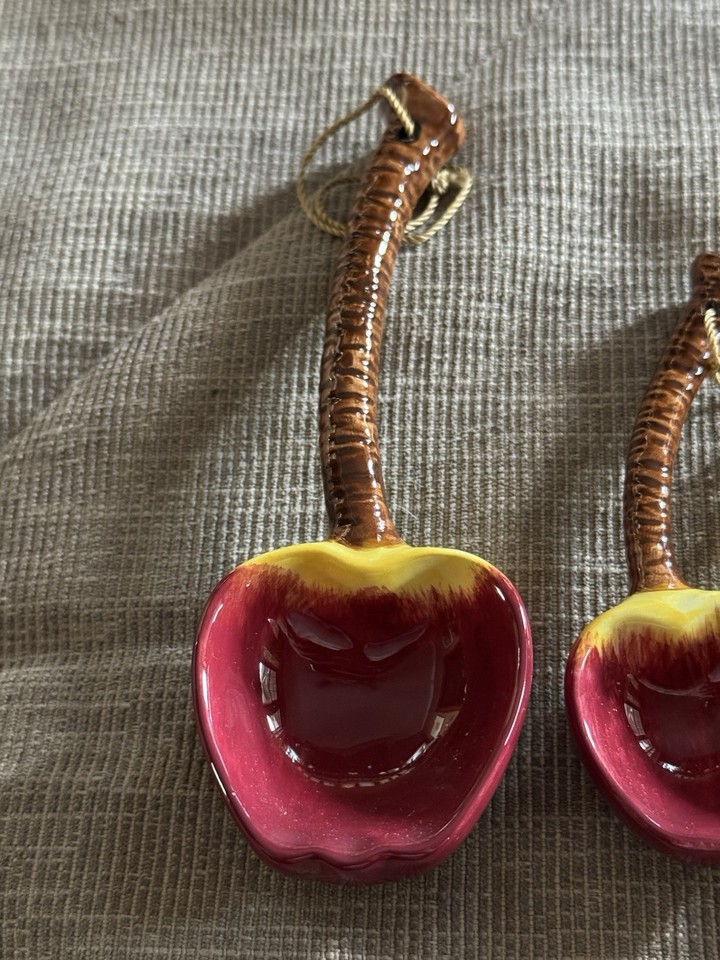 Ceramic Apple Measuring Spoons w/String For Hanging Kitchen Decor INV ...