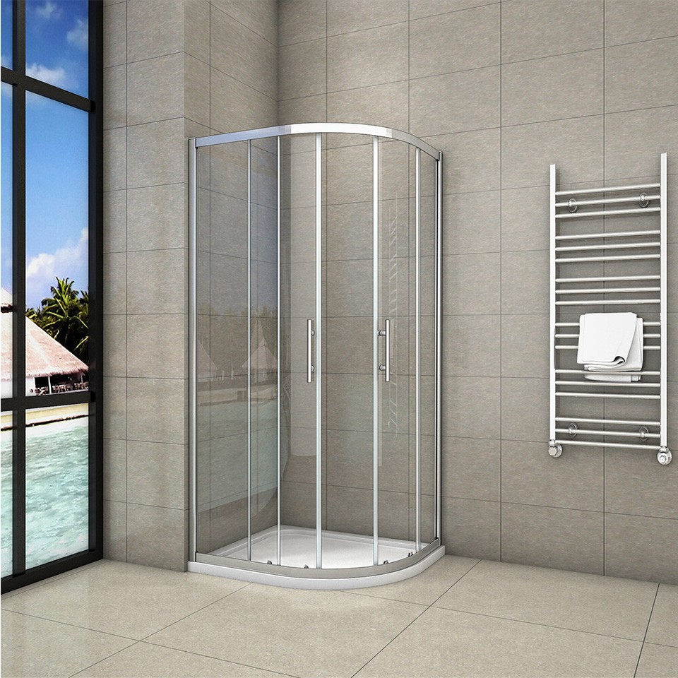 Shower Enclosure Walk In Quadrant Glass Cubicle Door Screen Stone Tray ...