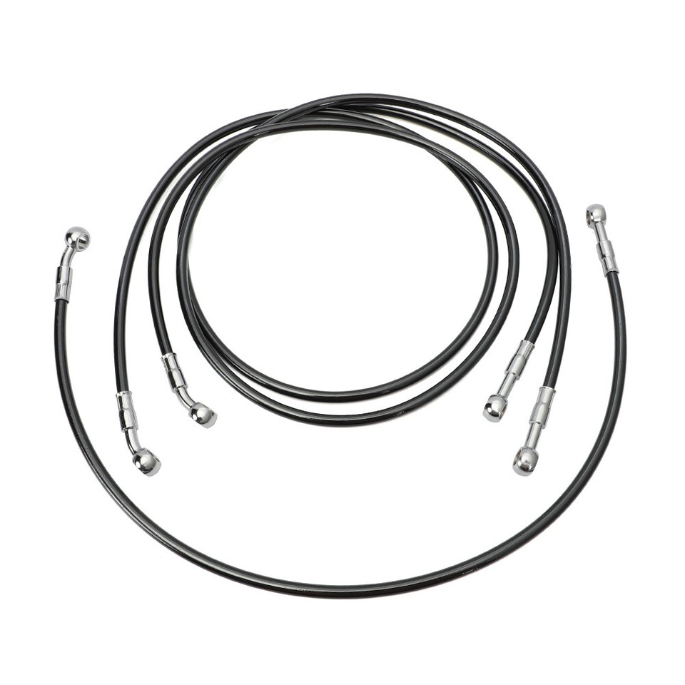 New Steel Braided Front & Rear Brake Lines + 2" For 1990-2006 Yamaha ...