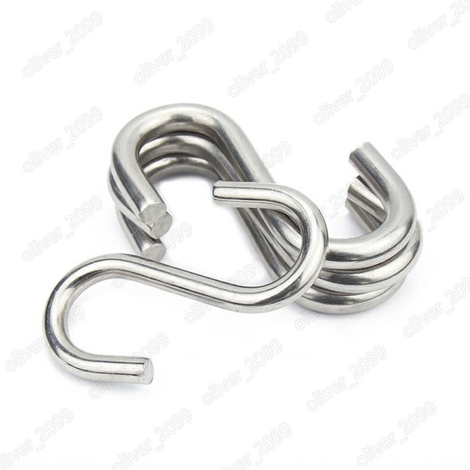 304 Stainless Steel S Hooks M2 M3 M4 M5 M6 M8 M10 | eBay