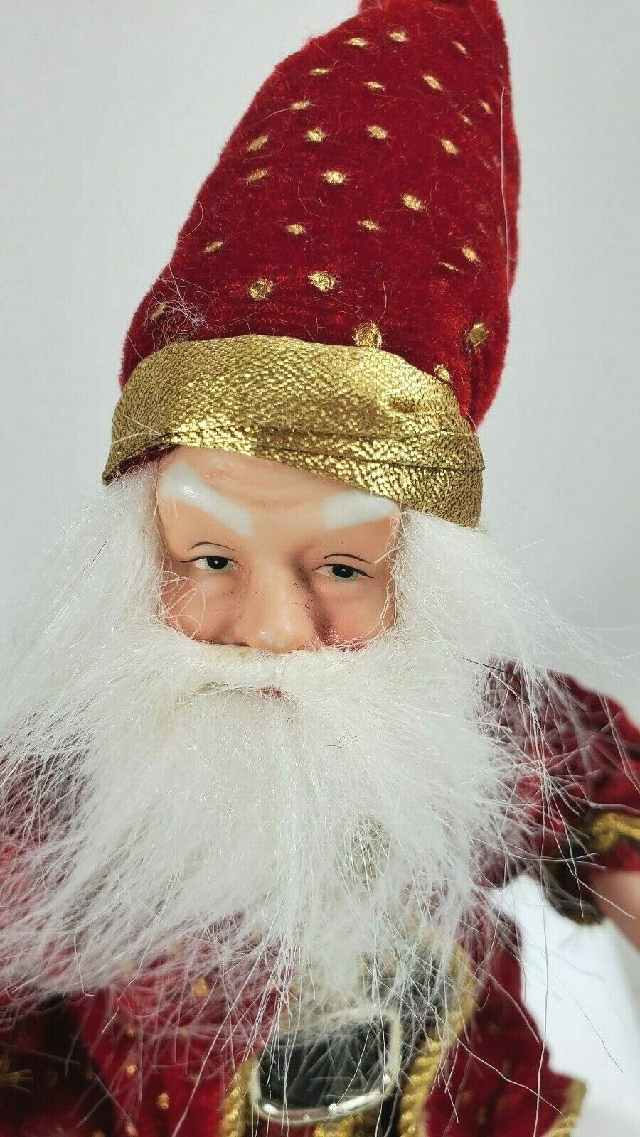 VTG Posable Santa Claus Christmas Figure 14” Christmas Decor Red/ Green ...