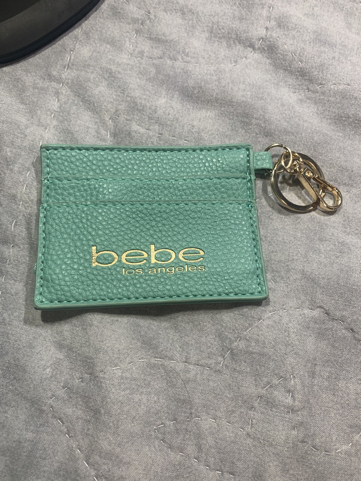 Small bebe Los Angeles Credit Card holder, Key ring, Sea Foam Green ...