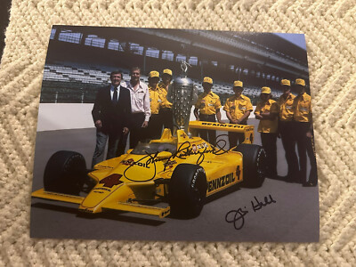 Jim Hall & Johnny Rutherford Signed 8x10 Photo Indy 500 Chaparral Cars ...