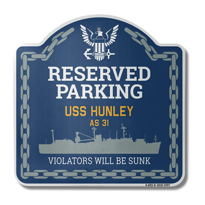 USS HUNLEY AS 31 | 18" X 18" Heavy-Gauge Aluminum Designer Navy Ship ...