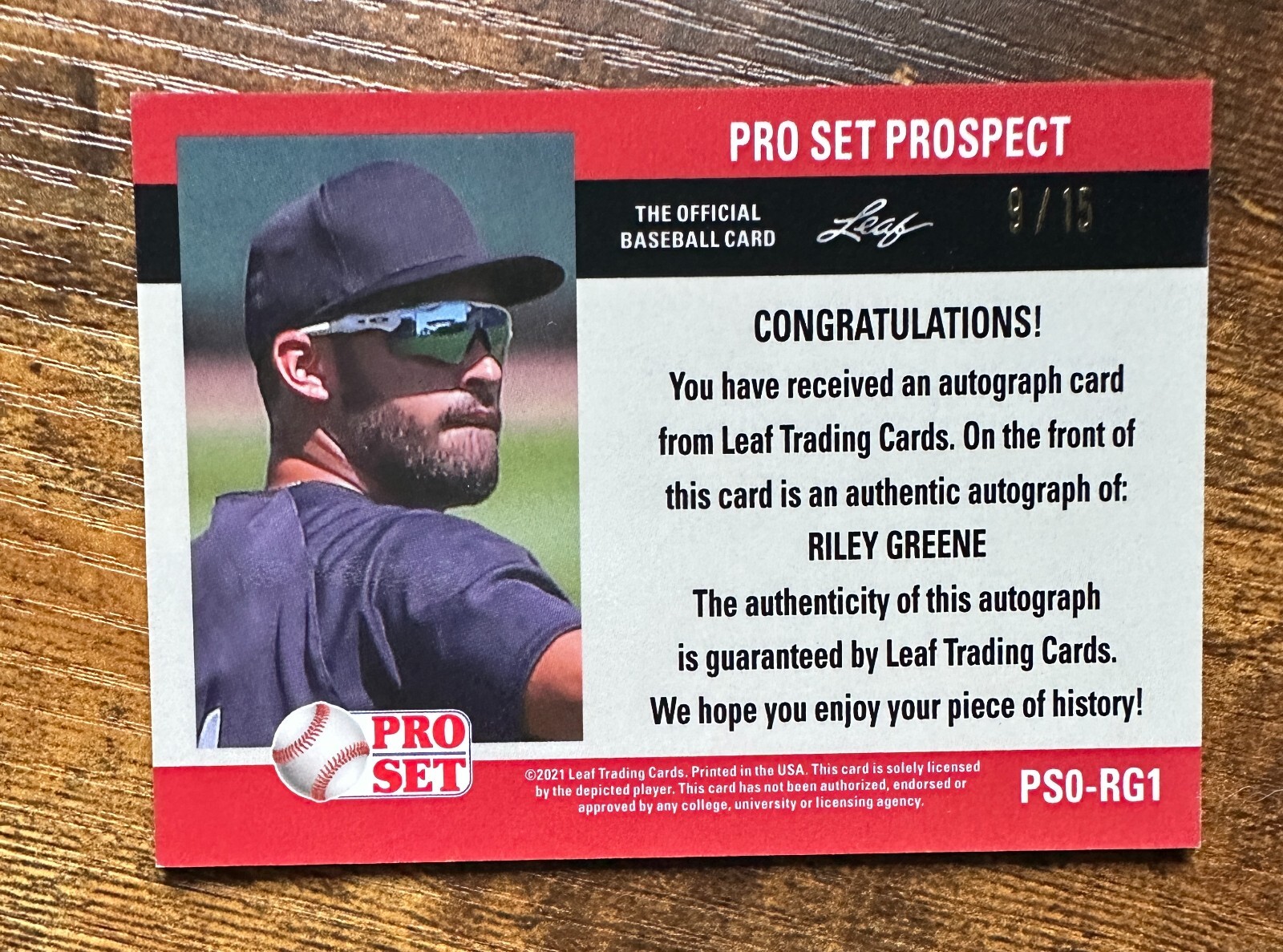2021 Leaf Pro Set Metal Autograph #PS0RG1 Riley Greene /15 #X7642 | eBay