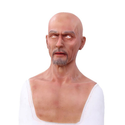 Realistic Old Man Face Masks Movie Props Crossdresser Silicone Hoods ...