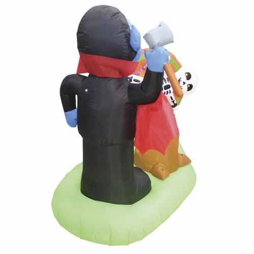 6' Animated Spooky Vampire Skeleton Axe Throwing Inflatable Halloween ...
