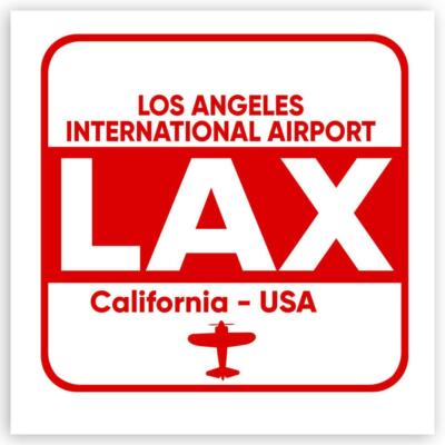 Gift Sticker : USA Los Angeles Airport California LAX Travel Airline ...