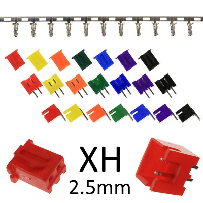XH 2.5mm Plug + Socket + Crimps Colour 2p Crimp Connector B2W (JST XH ...