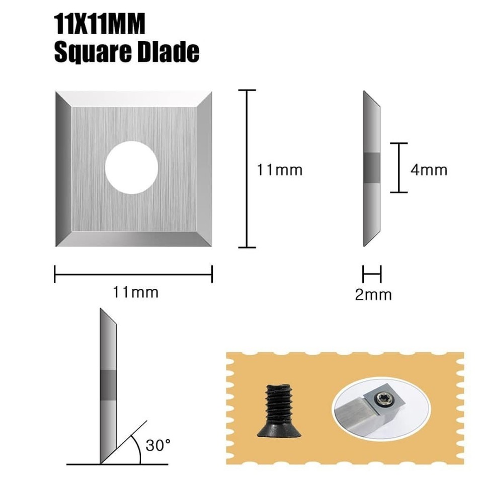 Wood Lathe Turning Tool Carbide Inserts Set with Multiple Sizes and ...