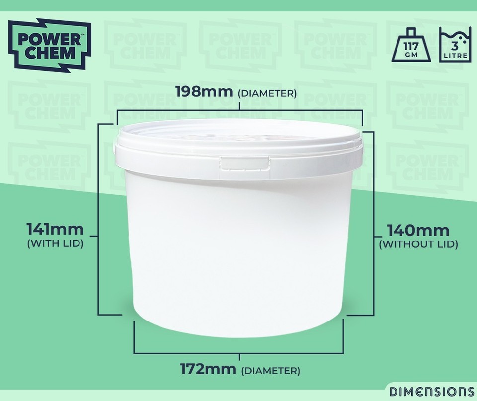 3L Bucket Storage Container Pail Tubs + Lid Plastic Handle Pet Feed ...