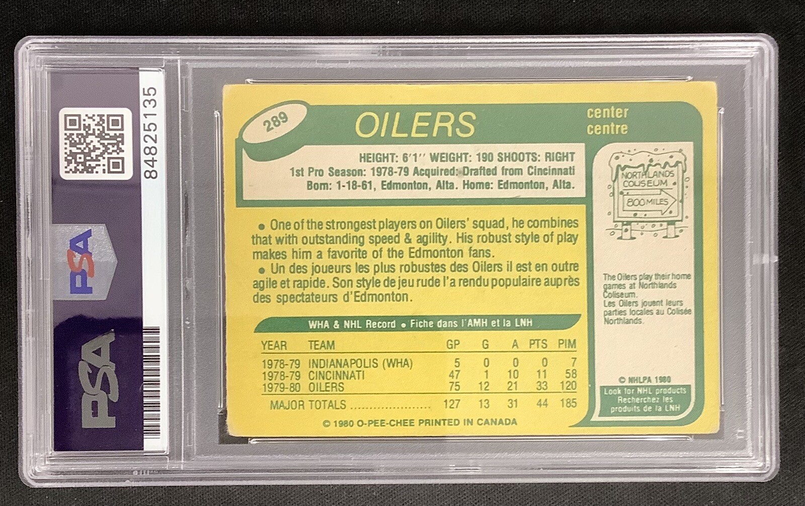 Mark Messier Signed 1980 O Pee Chee #289 Rookie Card OPC Autograph PSA ...