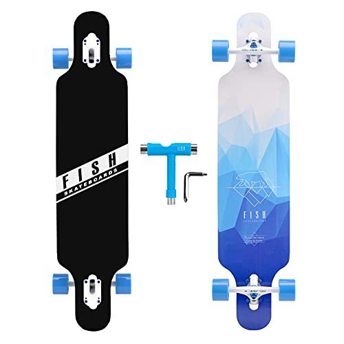 41-Inch Downhill Longboard Skateboard Through Deck 8 Ply Canadian White ...