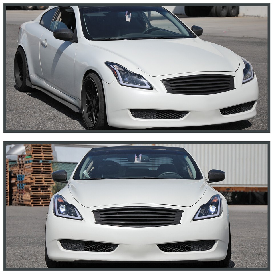 Fits Black 2008-2015 Infiniti G37 Q60 Coupe Projector Headlights LED ...