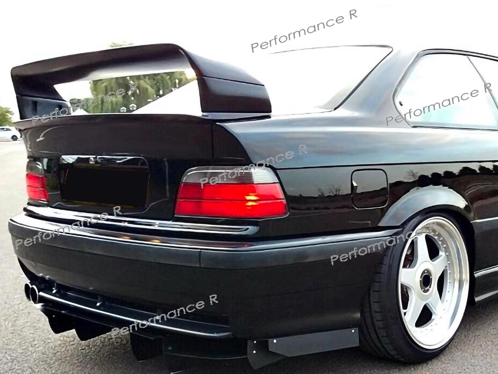 GT Class II Spoiler Heckspoiler Schwarz Matt für BMW 3er E36 Limo Coupe ...