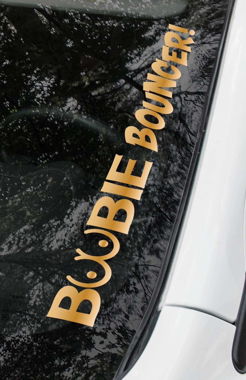 BOOBIE BOUNCER GOLD FUNNY RUDE STICKER / VINYL WINDOW 575 x 80mm 4x4 ...